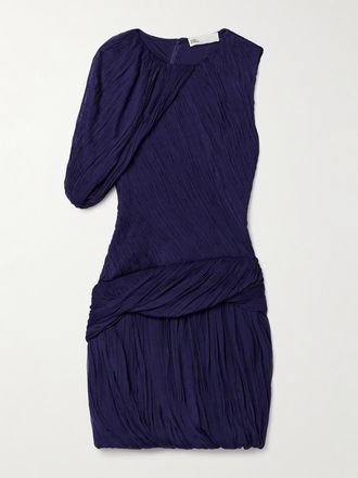 Tory Burch Asymmetrisches Minikleid Aus Plissierter Seide - Lila