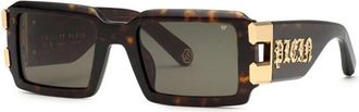 Philipp Plein Rechteckige Sonnenbrille - - Accessories - unisex - Braun - 54 MM
