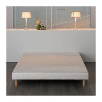 Les Tendances Les Tendances - Sommier tapissier a lattes 160 x 200 - Bois massif blanc + pieds - finlandek Rakenne