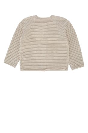 BONPOINT Boys Cardigan Abid Beige Coton Biologique Maglieria Sweater