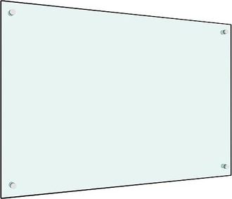 vidaXL Dosseret de Cuisine Carrelage Mural Décoration Protection Anti-éclaboussures Résistant aux Rayures Blanc 90x60 cm Verre Trempé