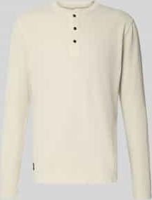 Superdry Longsleeve mit Strukturmuster und Knopfleiste