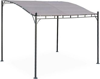 Sweeek Pergola adoss&eacute;e 3x2.5m - Brestum - Toile taupe - Pergola murale