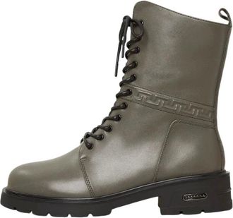Cesare Gaspari Femme, Chaussures, Gris, Taille: 40 EU Bottines &agrave; lacets d&eacute;contract&eacute;es en cuir &agrave; talon bloc