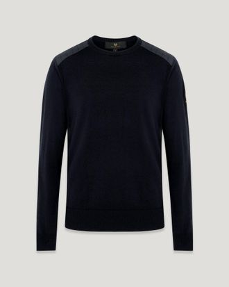 Belstaff Kerrigan Rundhalspullover F&uuml;r Herren Merino Wool Black 2xl