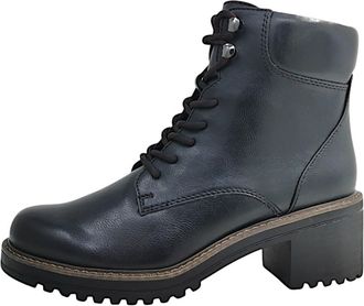 Marco Tozzi Damen Stiefeletten zum Schnüren mit Blockabsatz mit Reißverschluss, Schwarz (Black), 40 EU