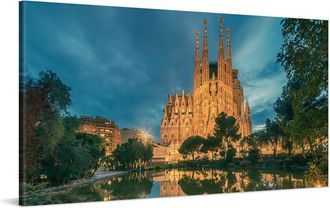 Picanova Leinwandbild 100x50cm Sagrada Familia Barcelona - Leinwanddruck - Wandbild Kunstdruck Auf 2cm Holz-Keilrahmen F&uuml;r Schlaf- Und Wohnzimmer Wanddekoratio