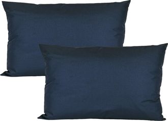 JACK 2er Set 40x60cm Outdoor Kissenhülle Kissenbezug Wasserfest Sitzkissen Lounge Kissen Garten Stuhl Lotus Effekt, Farbe:Marine