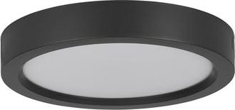 Eglo LED Deckenlampe Idun-E, runde Deckenleuchte K&uuml;che, Aufbauleuchte B&uuml;ro, B&uuml;rolampe aus Kunststoff in Schwarz, neutralwei&szlig;, &Oslash; 21 cm