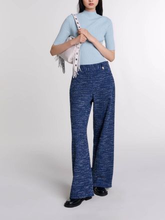 Maje Weite Tweedhose - Blau - Gr&ouml;&szlig;e 40 - Maje