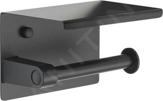 Gedy Gedy - Sapho Accessoires de salle de bains Porte-papier hygiénique, avec étagère, noir mat 283914