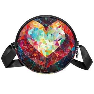 Generic Sac &agrave; bandouli&egrave;re rond pour femme, petit sac &agrave; bandouli&egrave;re avec fermeture &eacute;clair, bretelles r&eacute;glables, style d&eacute;contract&eacute;, pour femmes et filles