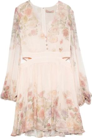 Twinset Femme, Robes, Multicolore, Taille: 38 FR Robe Courte Trap&egrave;ze &agrave; Col V