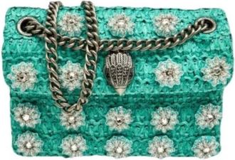 Kurt Geiger Femme, Sacs, Multicolore, Taille: ONE Size Mini sac port&eacute; &eacute;paule en raphia orn&eacute; de cristaux
