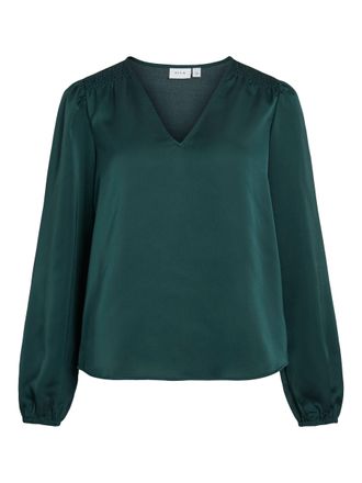 Vila Female Oberteil mit Langen &Auml;rmeln VIELLETTE V-Ausschnitt