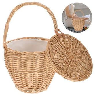 OSALADI Paquet &agrave; Main en Osier Tiss&eacute; &agrave; la Main pour Femme Pochette D&eacute;contract&eacute;e de Style Boh&egrave;me L&eacute;ger et Pratique pour Shopping et D&eacute;jeuner Coloris Al&eacute;atoire 