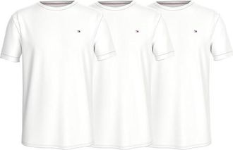 Tommy Hilfiger T-Shirts Manches Courtes Lot de 3 Homme Slim Fit, Blanc (White/White/White), XL