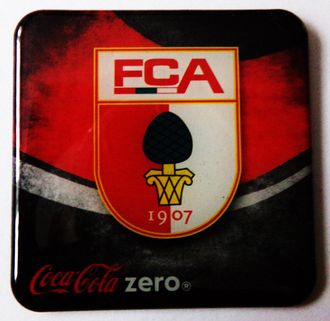 Truck C o c a C o l a Zero - Fußballvereine - FC Augsburg - Kühlschrankmagnet 6 x 6 cm