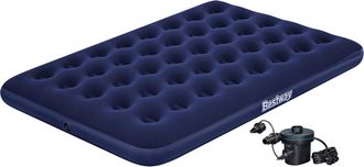 Bestway Doppelluftbett mit externer Elektropumpe 191 x 137 x 22 cm, Dunkelblau