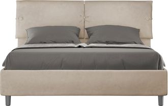 ITYhome Letto Matrimoniale Rivestito In Microfibra - Sleeper - Tipologia Letto: Senza Rete - Colore: Sabbia - Dimensione Rete: 160x200