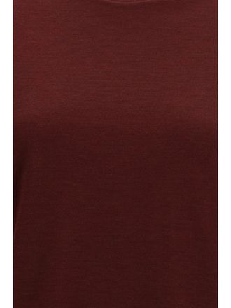 Thom Browne Womens Wool-Blend T-Shirt Burgundy Merino Wool T-Shirts & Jerseys