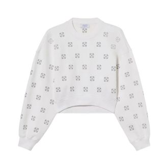 Off-white Lurex Little Arrows Sweatshirt - - Sweatshirts & Hoodies - Damen - Wei&szlig; - S