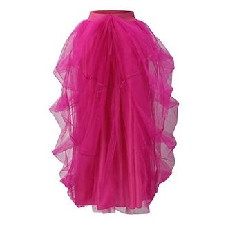 Generic Jupes tutu bouffantes pour femmes, jupon bouffant multicouche, d&eacute;contract&eacute;, jupe duveteuse classique, taille haute, costume de f&ecirc;te f&eacute;minine, rose vif
