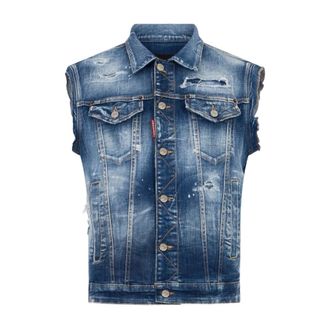 Dsquared2 Medium Side By Side Wash Classic Weste - - Jackets - Herren - Blau - M