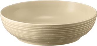 SELTMANN WEIDEN Terra Foodbowl 25 cm, 2350 ml, Servierschale mit spiralf&ouml;rmigem Relief, Sp&uuml;lmaschinen- und mikrowellenfest, Porzellan, Sandbeige