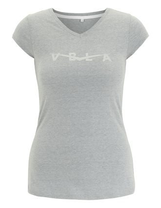 Venice Beach Sport-T-Shirt f&uuml;r Damen mit V-Ausschnitt und leicht gerundetem Saum ALISJA L, Soft Steel
