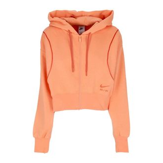 Nike Air Fleece Zip Hoodie - - Sport - Damen - Orange - L