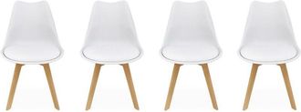 Sweeek Sweeek - 4er-Set skandinavische Stühle mit Holzbeinen