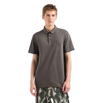 A|X Armani Exchange Mens The Urban Expedition, Sustainable, Eagle Artwork Polo Shirt Black Olive,M