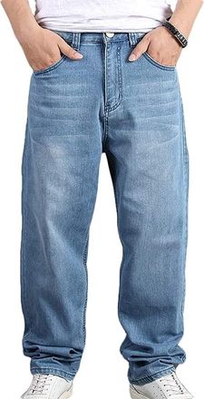 Minetom M&auml;nner Hip Hop Baggy Jeans Denim Street Tanzen Hosen Herren Jeanshose Gerade Loose Fit Hose Z10 Blau XXL
