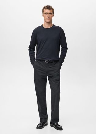 Mango Langarmshirt regular fit marineblau - Herren - XXL - MANGO MAN