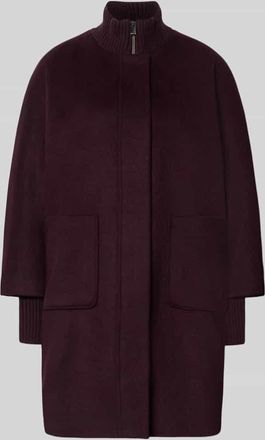 Comma Mantel aus Woll-Mix mit gestricktem Stehkragen