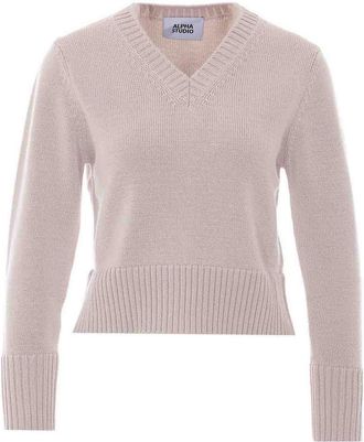 Alpha Studio Pull Col Rond - Beige