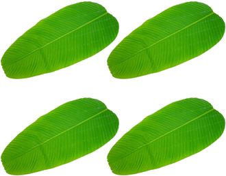 NUOBESTY 4 St&uuml;ck Tischsets Blattform Hitzebest&auml;ndige Tischmatten aus Seidenstoff K&uuml;chentischmatten f&uuml;r Zuhause B&uuml;ro und Hotel