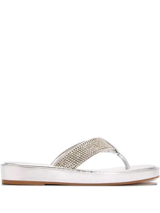 Schutz sandales &agrave; ornements en cristal - Argent