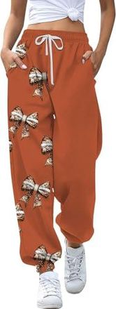 Generic Pantalon de surv&ecirc;tement pour femme - Pantalon de yoga taille haute avec poches - Pantalon court pour femme, Orange, 4XL