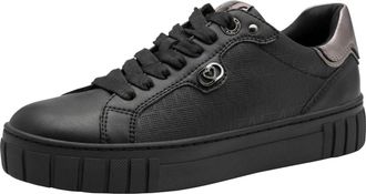 Marco Tozzi Marco Tozzi Damen Sneaker flach mit Wechselfu&szlig;bett Freizeit, Schwarz (Black Comb), 42 EU