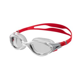 Speedo Passt sich dem Gesicht an Schwimmbrille f&uuml;r Herren (Rot/Silber/Transparent)