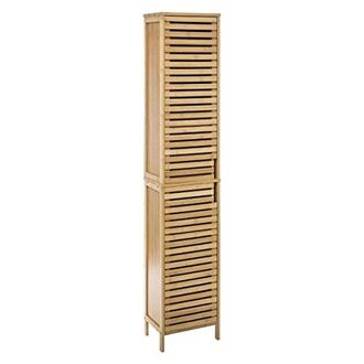 AC-Déco Colonne de Rangement - Sicela - 34 x 24 x 170 cm - Bambou