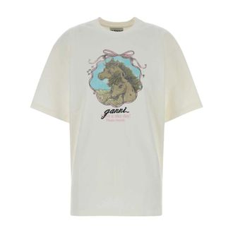Ganni Oversize T-Shirt - - Tops - Damen - Wei&szlig; - XS