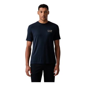 Emporio Armani Emporio Armani Ea7, Homme, Tops, Bleu, Taille: M T-shirt col rond