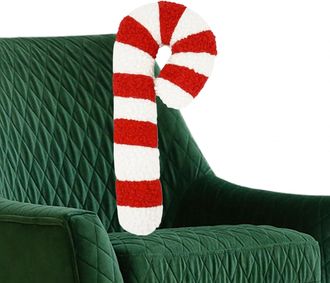 Generic Weihnachten Candy Cane - Lendenwirbel f&uuml;r Sofa, dekorativer Pl&uuml;sch f&uuml;r Studierzimmer Schlafzimmer Fensterbett Wohnzimmer B&uuml;ro - Weihnachtsventilatoren