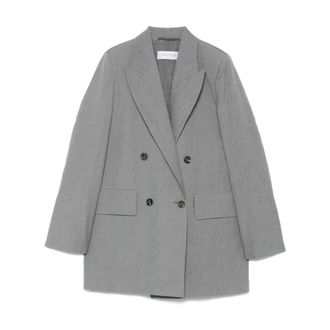 Max Mara Femme, Vestes, Gris, Taille: 40 FR Veste grise &agrave; double boutonnage avec &eacute;paulettes