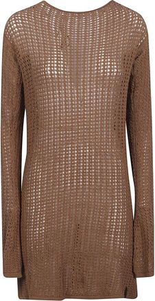 Hinnominate Hinnominate, Femme, Robes, Brun, Taille: 40 FR Open Back Mini Dress
