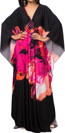 Bsubseach Plus Size Kaftan Kleider f&uuml;r Frauen Badeanzug Cover Up Batwing Sleeve Sommer Outfits Kaftan Kleid Rose Orange