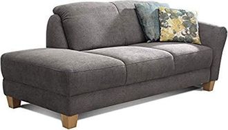 Cavadore Recamiere Gootlaand, Recamiere mit Federkern und Armteil rechts im Landhausstil, 194 x 84 x 91, grau